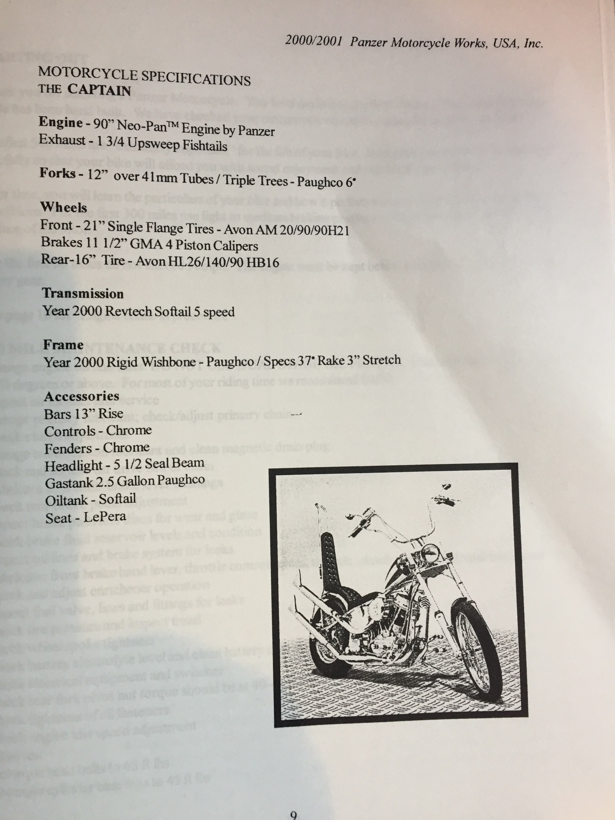 2001 Panzer Motorcycle Works USA Captain for Sale in Lemont, IL (Item ...